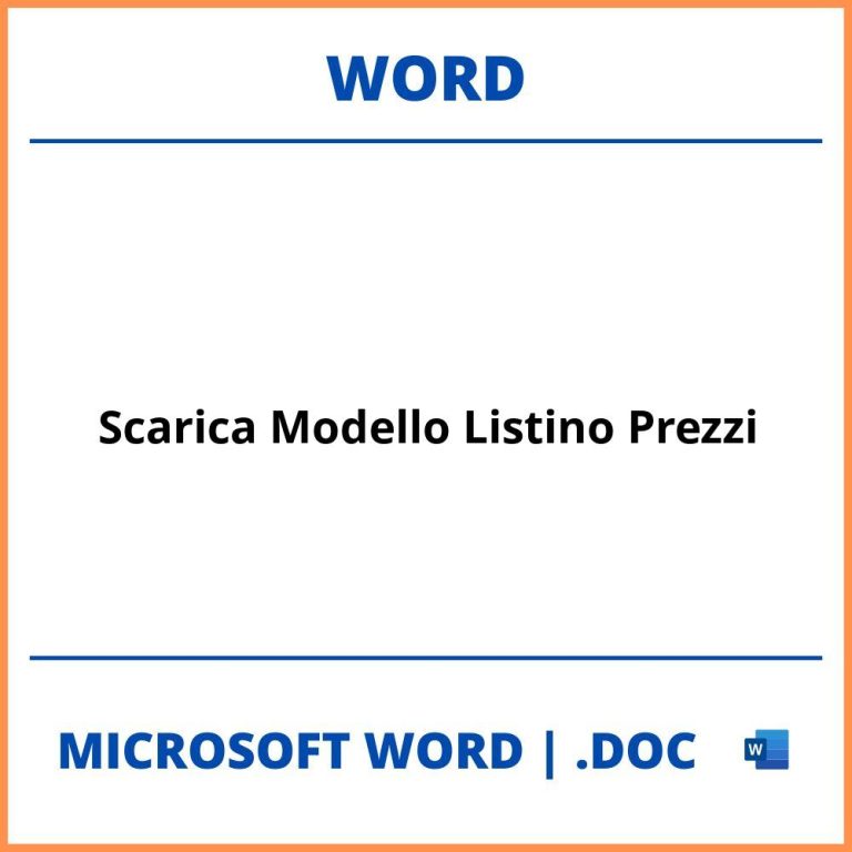 Listino Prezzi Bar Da Compilare Word