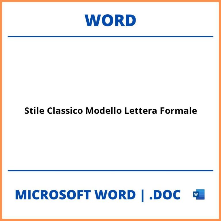 Modello Lettera Formale Word